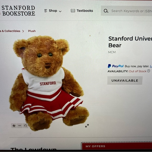 Toys | Stanford University Plush Cheerleader Bear | Poshmark